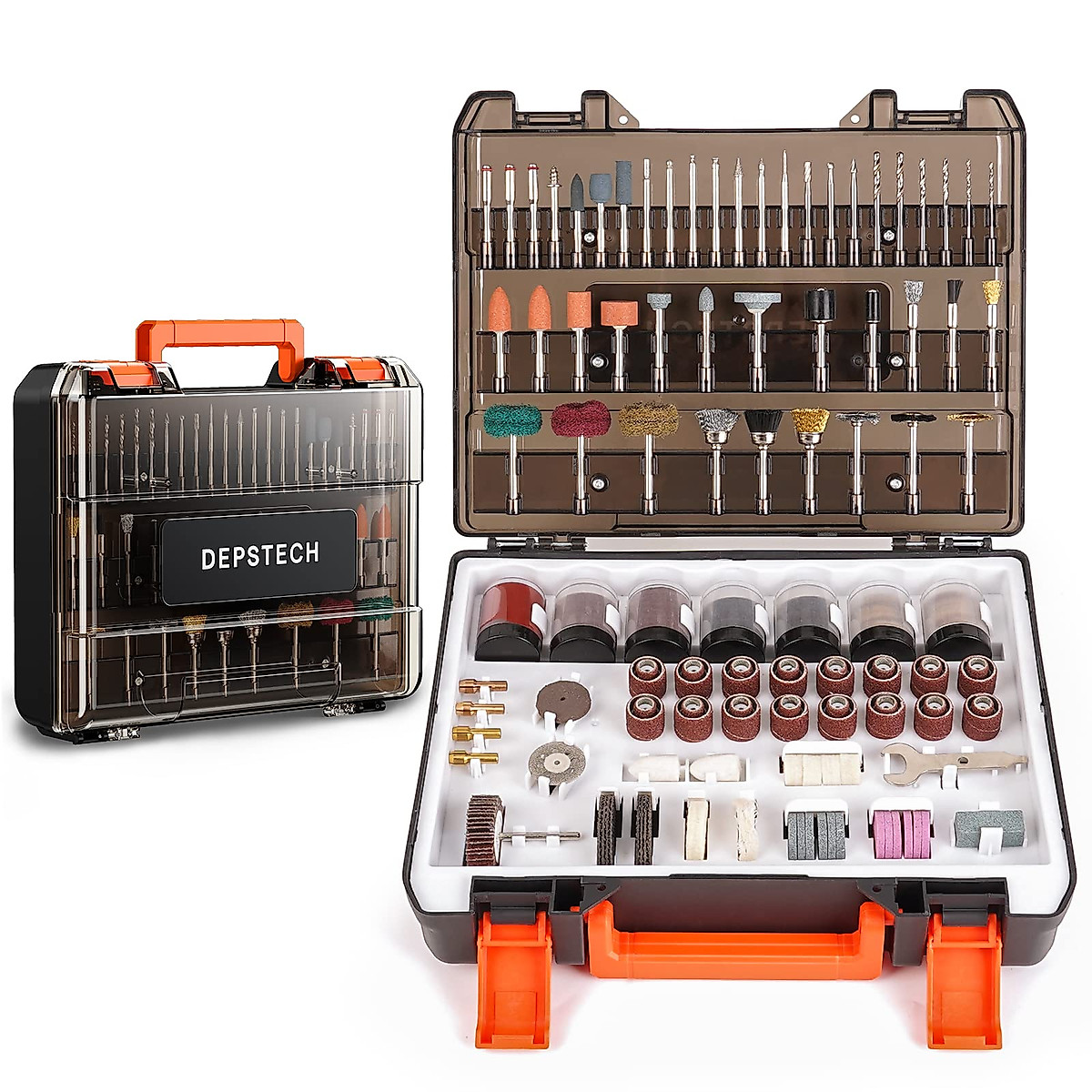 DEPSTECH Rotary Tool Accessories Kit, 420Pcs Accessory Set, 1/8"(3.2mm) Diameter Shanks, Universal Kit Fits All Tool for Carving, Sanding, Cutting, Drilling, Grinding, Cleaning and Polishing- AT420