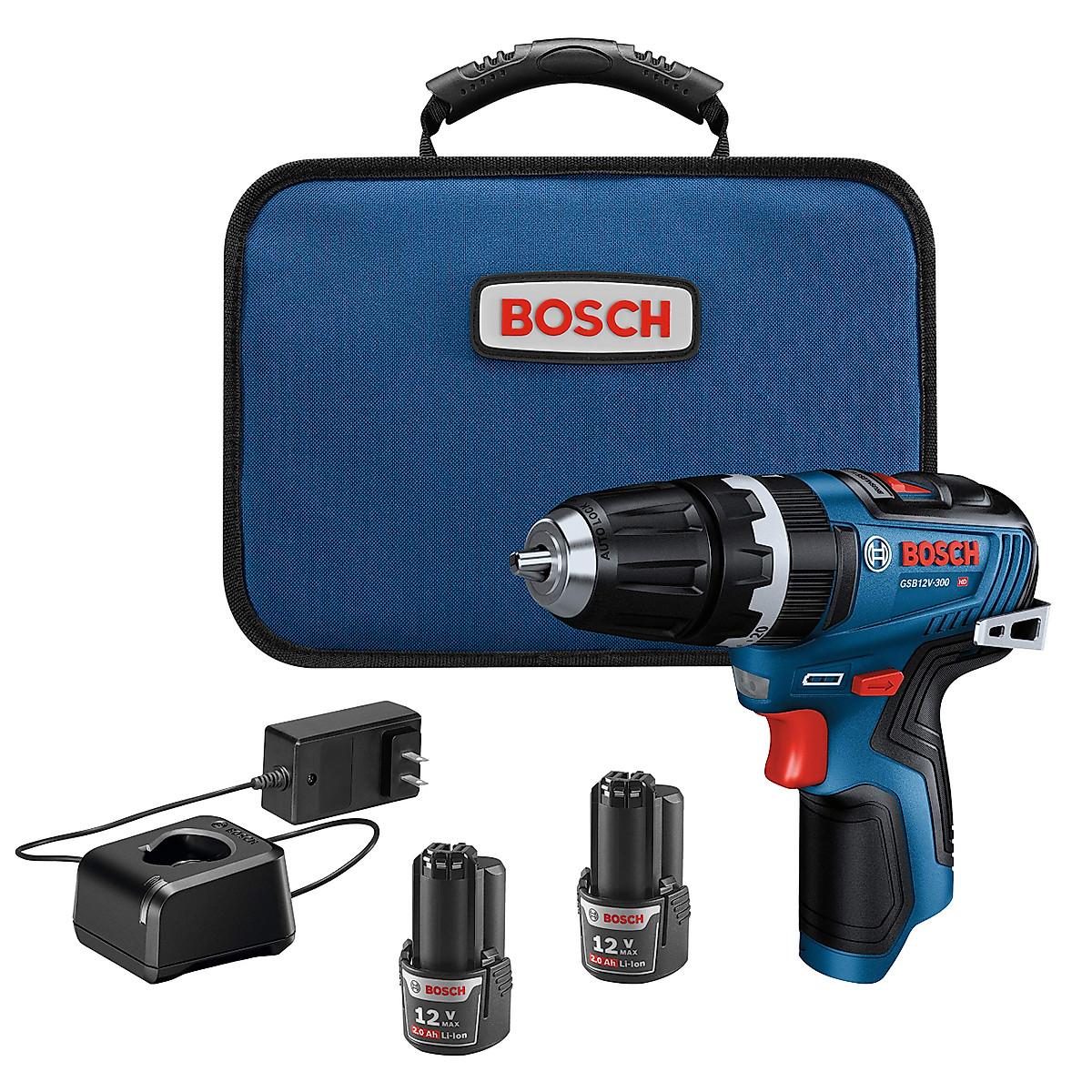 Bosch GSB12V-300B22 12V Max Brushless 3/8 In. Hammer Drill/Driver Kit with (2) 2.0 Ah Batteries