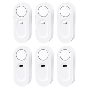 Water Leak Detectors 6 Pack, 120dB Water Alarm Sensor, Flood Detector, Sensitive Leak and Drip Alert Alarms, for Home, Kitchen, Bathroom, Basement (Battery Included)