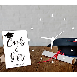 Gifts and Cards Sign with Stand,Modern Graduation Sign,Graduation Decorations Class of 2024,Table Toppers,Artwork Home Shelf Wall Decoration,Graduation Party Supplies Favors Gifts,Farewell Gift,2