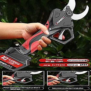 TURKAS Electric Pruning Shears 50mm/2" Cutting Diameter, Battery Powered Branch Cutter, Professional Cordless Pruner with LED Display Screen, 1 Pcs 889800H Lithium Battery, Secateurs for Garden