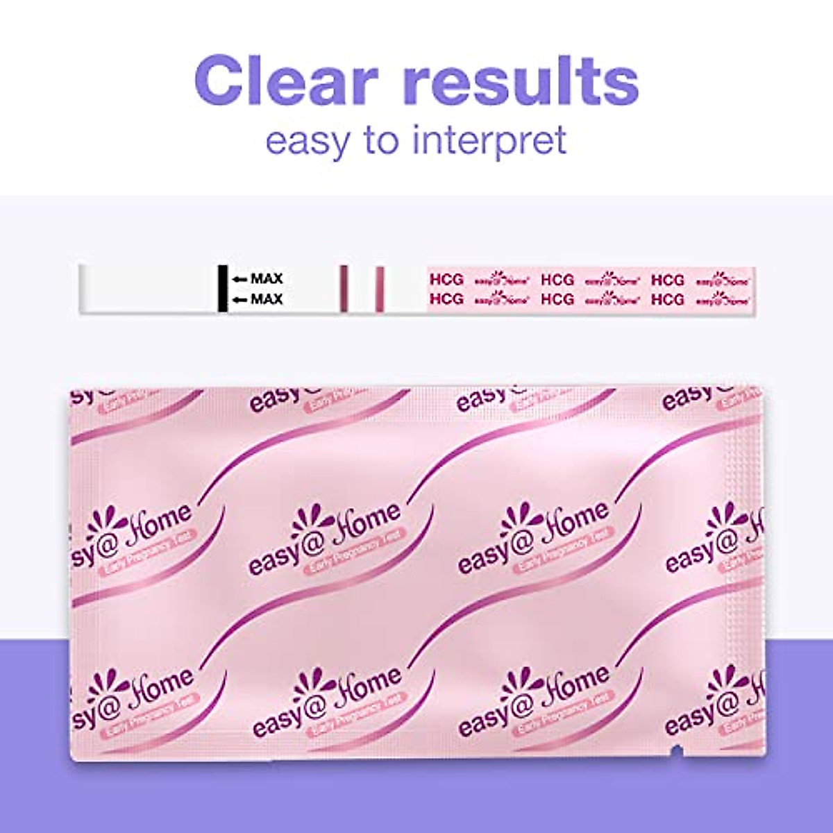 Easy@Home Pregnancy Test Strips Kit: 50-Pack HCG Test Strips, Early Detection Home Pregnancy Test EZW1-S:50
