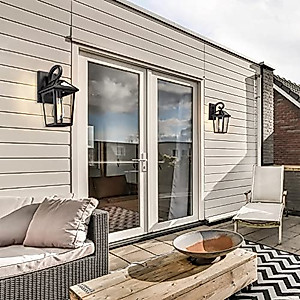 Luminzone Outdoor Lights Fixtures Wall Mount, Outdoor Wall Lantern with Clear Glass Waterproof Outside Exterior Wall Sconce Lights Fixture for House, Front Porch, Patio ，2 Pack