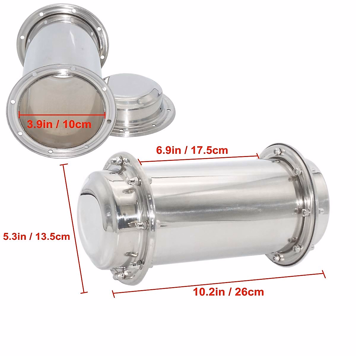 Jasni Time Capsule Stainless Steel Waterproof Container(10.2 Inch)