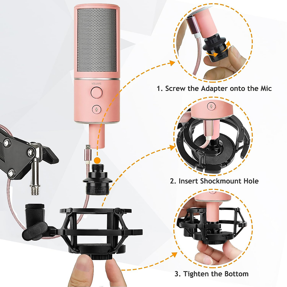 Silence Razer SeirenxShock Mount with Foam Windscreen Cover,Anti-Vibration Suspension Shockmount Mic Holder Clip with Pop Filter to Blocks Out Plosives for Razer SeirenxUSB Streaming Mic Frgyee