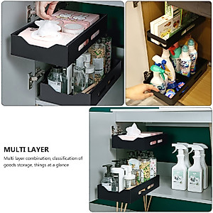 Alipis 1pc Home Organizer Function Sliding Organizers Out Bath Caddy Multi Square Telescopic Side for Storage Side-Pulling Draining Shelf Pulling Stainless Pull Holder Wall Steel Plastic