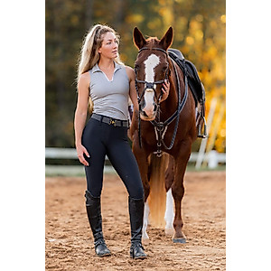 FREE RIDE EQUESTRIAN Belts, Horseback Riding Belts for Women, Stretchable And Comfortable Waist Belt (Black Sparkle with Silver Surcingle)