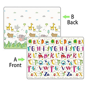 HOMTOL Baby Play Mat 47"x70", Reversible Playmat, Double Sided Kids Activity Mats, Toddler XPE Crawling Mat, Non-Slip Foam Playmats for Floor