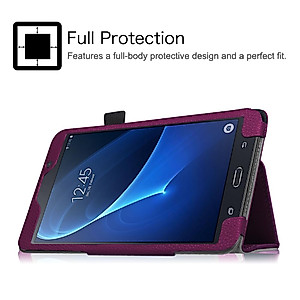 Fintie Folio Case for Samsung Galaxy Tab A 7.0 - Premium Vegan Leather Slim Fit Folio Stand Cover for Samsung Galaxy Tab A 7.0 Tablet 2016 Release (SM-T280/SM-T285), Purple