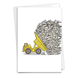 NobleWorks, Funny Thank You Paper Card with 5 x 7 Inch Envelope (1 Card) Gratitude Dump C10861TYG