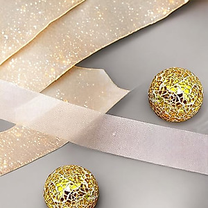 v2croft 2.4 in Decorative Orbs Glass Balls Set of 6,Mosaic Sphere Globe for Whole Housewares,Wedding/Birthday,Bowls,Vases Dining Table Centerpieces (Gold)