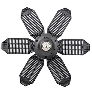 ELIVERN LED Garage Light, 200W 20000LM 6500K Daylight LED Garage Ceiling Light with 6+1 Deformable Panels Compatible for E26/E27 Garage Light Socket, Led Shop Light for Basement Workshop Warehouse