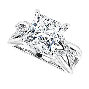 JEWELERYIUM 3 CT Princess Cut Colorless Moissanite Engagement Ring, Wedding/Bridal Ring Set, Solitaire Halo Style, Solid Sterling Silver Vintage Antique Anniversary Promise Ring Gifts for Her (9)