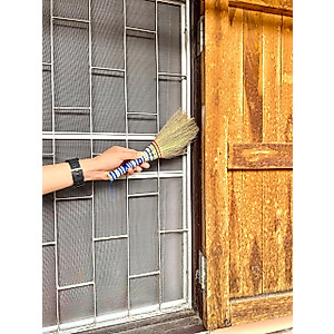Small Corn Wisk Brush Broom 11 Inch Indoor Heavy Duty Multi Surface Hard & Soft Floor Home Office Cleaning Tool Supplies 100% Handmade for Household Sweeping Indoor Outdoor (staw Soft Broom)