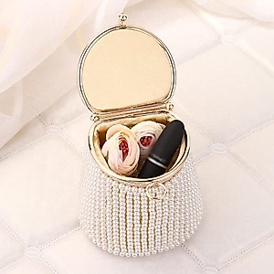 YLLWH Women Evening Bags Beading Holder Day Clutch Pearl Wedding Bridal Handbags for Party Small Purse