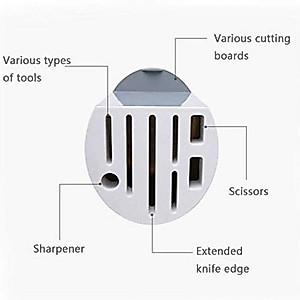 CUJUX Kitchen Utensil Holder Set with Knife Block without Knives, Large Kitchen Tools Flatware Holder Organized Utensil Drying Cylinder, White