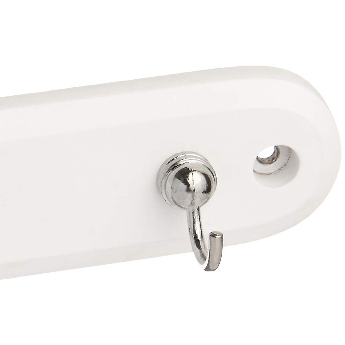 Spectrum, Modern Entryway Organizer & Wall Décor Diversified Four Key Rack, Wood Hooks, 4, White/Chrome