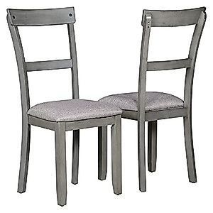 FIQHOME 5 Piece, Industrial Wooden Kitchen Upholstery 4 Persons, Dining Room Table and Chairs Set (Grey), Gray