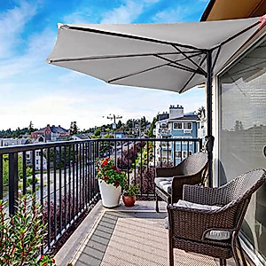ABCCANOPY Patio Half Umbrellas 11FT (Light Gray)
