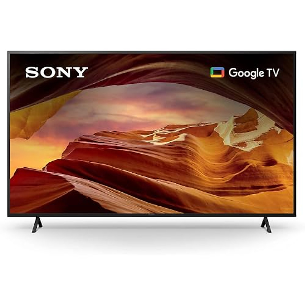 Sony KD55X77L X77L 55 Inch 4K HDR LED Smart TV with Google TV (2023) Bundle with Monster Cables Home Theater Setup Package - Full Motion Mount, Monster HDMI Cables, & Sound Reactive RGB Light Strip
