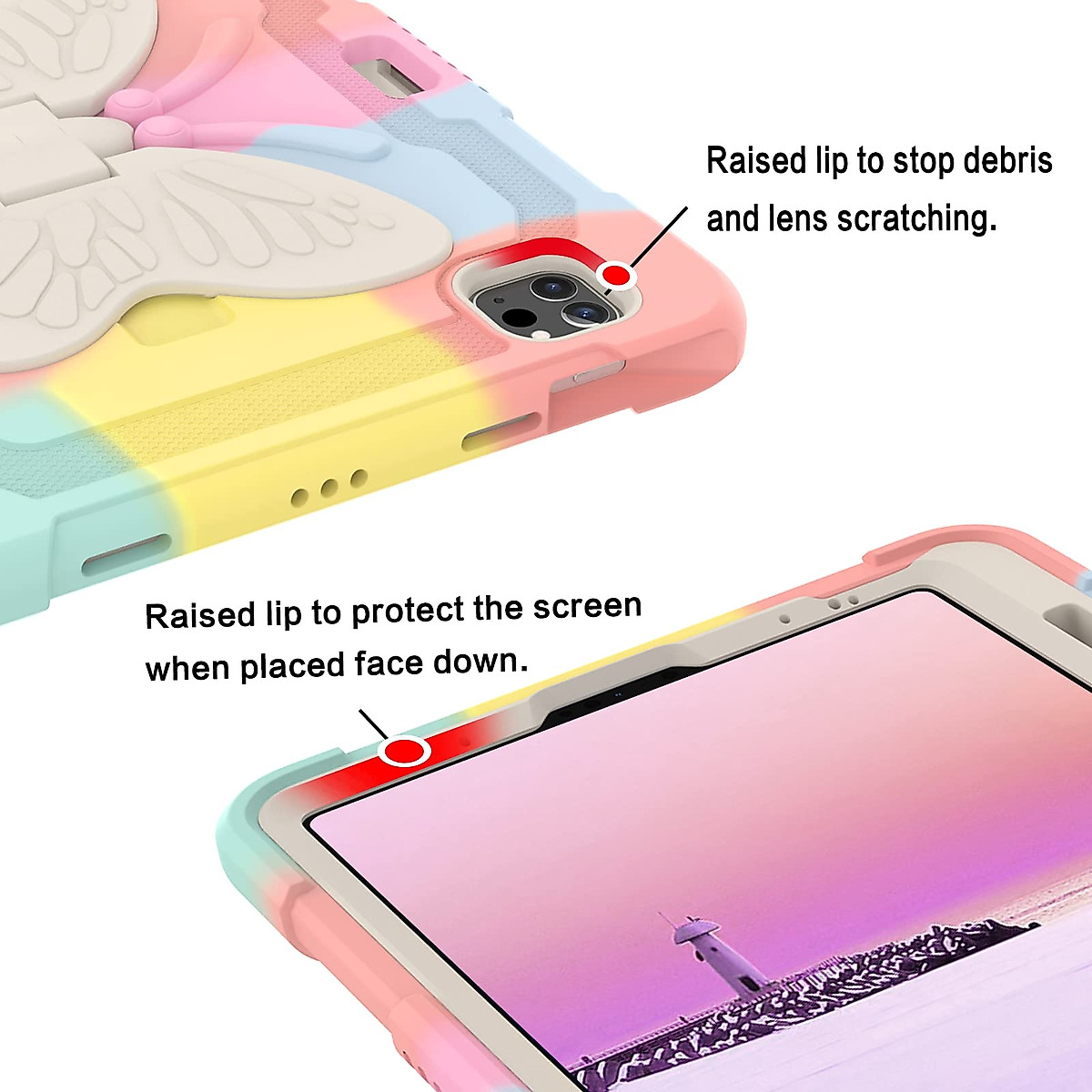 BENTOBEN for iPad Pro 11 inch Case, iPad Air 5th/4th Generation Case, 2 in 1 Heavy Duty Rugged Shockproof Kickstand Pencil Holder Girls Women Kid iPad Pro 11 inch Tablet Cover, Rose Gold