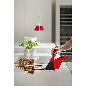 Vigar Carla Crumb Collector, 10-3/4-Inches, Red, Black