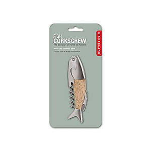 Kikkerland Lightwood Fish Corkscrew