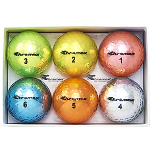Chromax Metallic M5 Colored Mixed Golf Balls (Pack of 6), Assorted