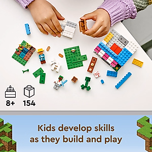 LEGO Minecraft The Bakery Building Kit 21184 Game-Inspired Minecraft Toy Set for Kids Girls Boys Age 8+ Featuring 3 Minecraft Figures and Goat, with Village and Treasure Chest Accessories, Gift Idea