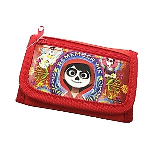 Kids Size Disney Movie Licensed COCO Tri-Fold Wallet RED COLOR