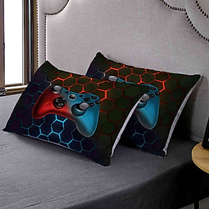 AILONEN Gamer Bedding Sets for Boys,Gaming Duvet Cover Set Twin Size,Boys Video Games Comforter Cover, Bed Set for Teen Boys Bedroom,Gamepad Controller,3 Piece with 2 Pillow Shams