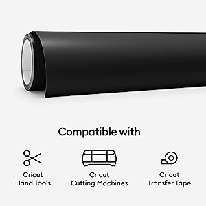 Cricut Premium Vinyl Removable for All Cricut Cutting Machines, No-Residue Vinyl for DIY Crafts, Wall Decals, Stickers, In-House Decor and More, Black
