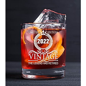 CARVELITA The Legend Has Retired 2022 Limited Editions 11oz Whiskey Glass - Funny Retirement Gifts For Men - Retired Gifts For Women - Happy Retirement Gifts - Retirement Party Decorations For Men