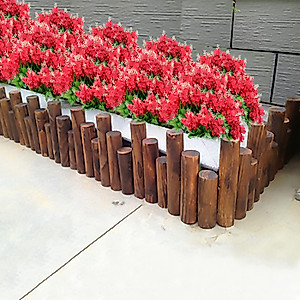 8 Bundles Artificial Daisy Flowers, Artificial Outdoor Flowers Fake UV Resistant No Fade Greenery Shrubs for Indoor Outside Hanging Plants Garden Porch Window Box Home Wedding Farmhouse Décor (Red)