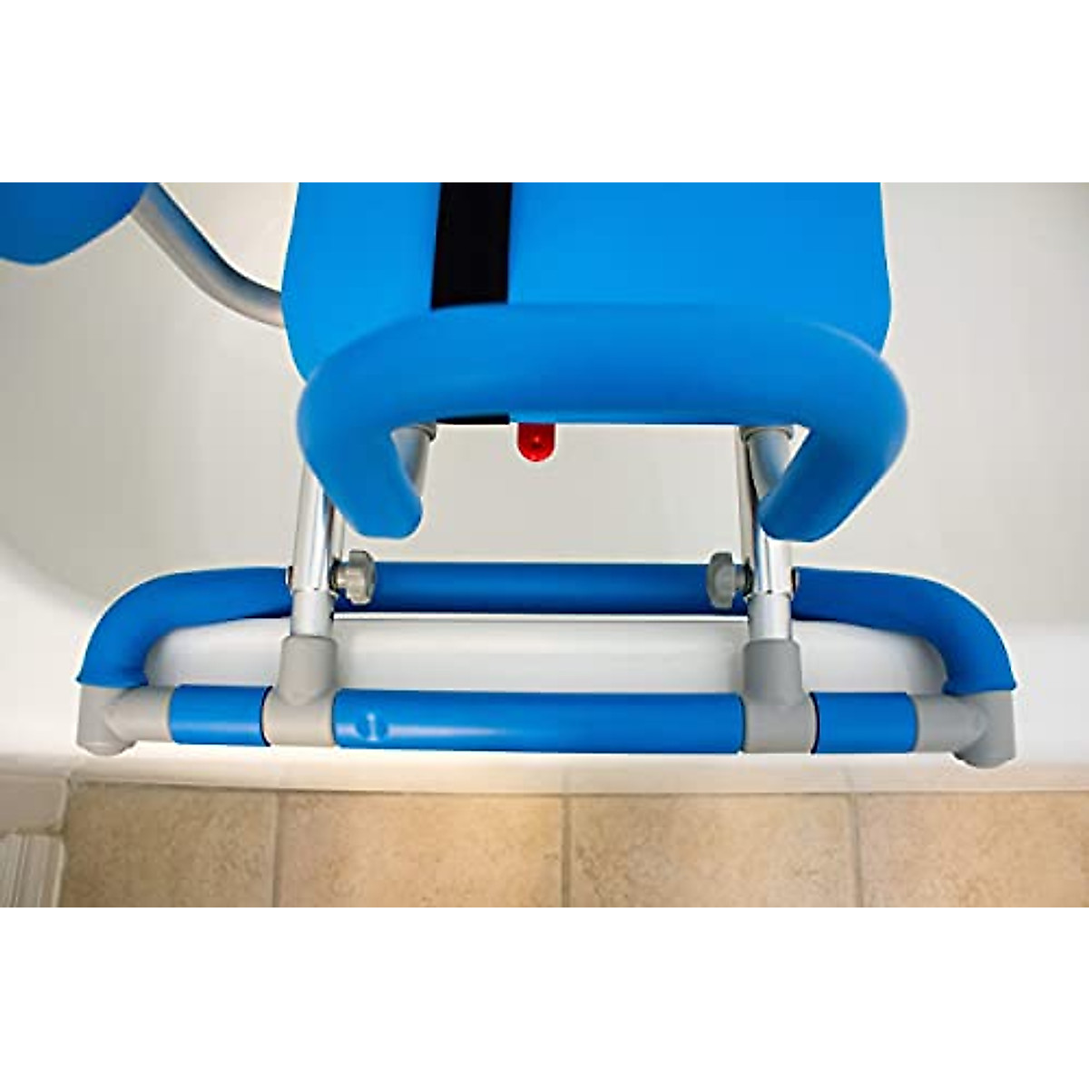 HydroSlide Sliding Shower Chair for Bathtub, Elderly Assistance Products, Transfer Chair Assist for Seniors, Disabled Products for Adults, Bathroom Aid, Padded Swivel Seat, Back, & Handles, Adjustable (Blue)