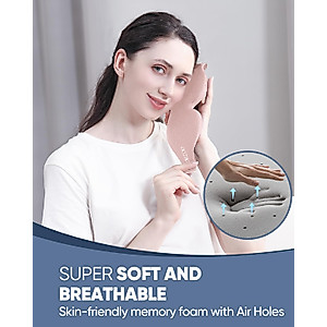 MZOO Sleep Eye Mask for Side Sleeper Men Women, Zero Eye Pressure 3D Sleeping Mask, Light Blocking Patented Design Night Blindfold, Soft Eye Shade Cover for Travel, Pink