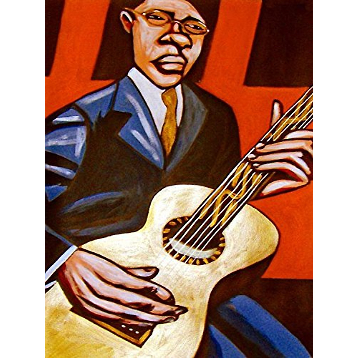 BLIND LEMON JEFFERSON PRINT POSTER MAN CAVE texas blues gibson guitar cd black snake moan record album