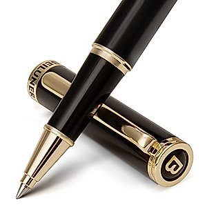 BEILUNER Luxury Rollerball Pen,24K Gold Trim,Noble and Elegant Designs,Schneider Ink Refill, Best Roller Ball Pen Gift Set for Men & Women, Professional, Executive Office, Nice Pens