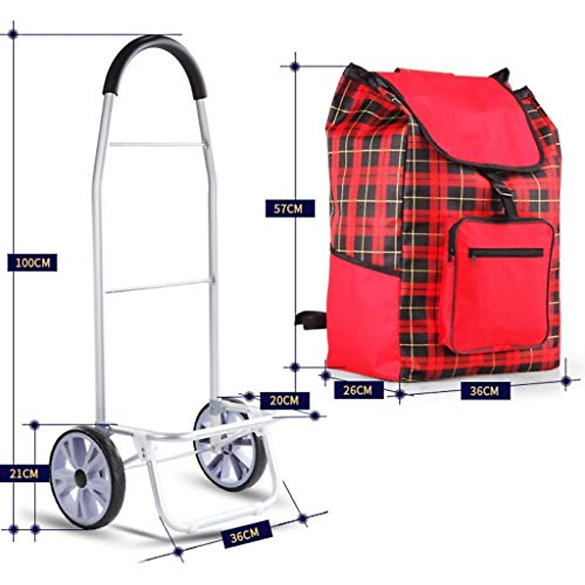 JF-XUAN Cart Folding Portable Aluminum Alloy Hand Truck car Detachable Waterproof and Wearable