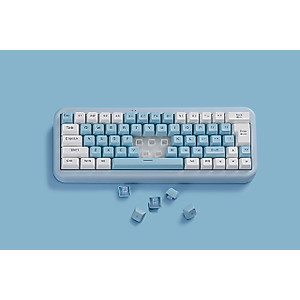 KOLMAX 60% Wireless Gaming Keyboard,Ultra-Compact 2.4G Rechargeable RGB Gaming Keyboard,with Detachable Wrist Rest Backlit Ergonomic 63 Keys Keyboard for Windows Mac PC Xbox PS4 Gamers(Bluewhite)…