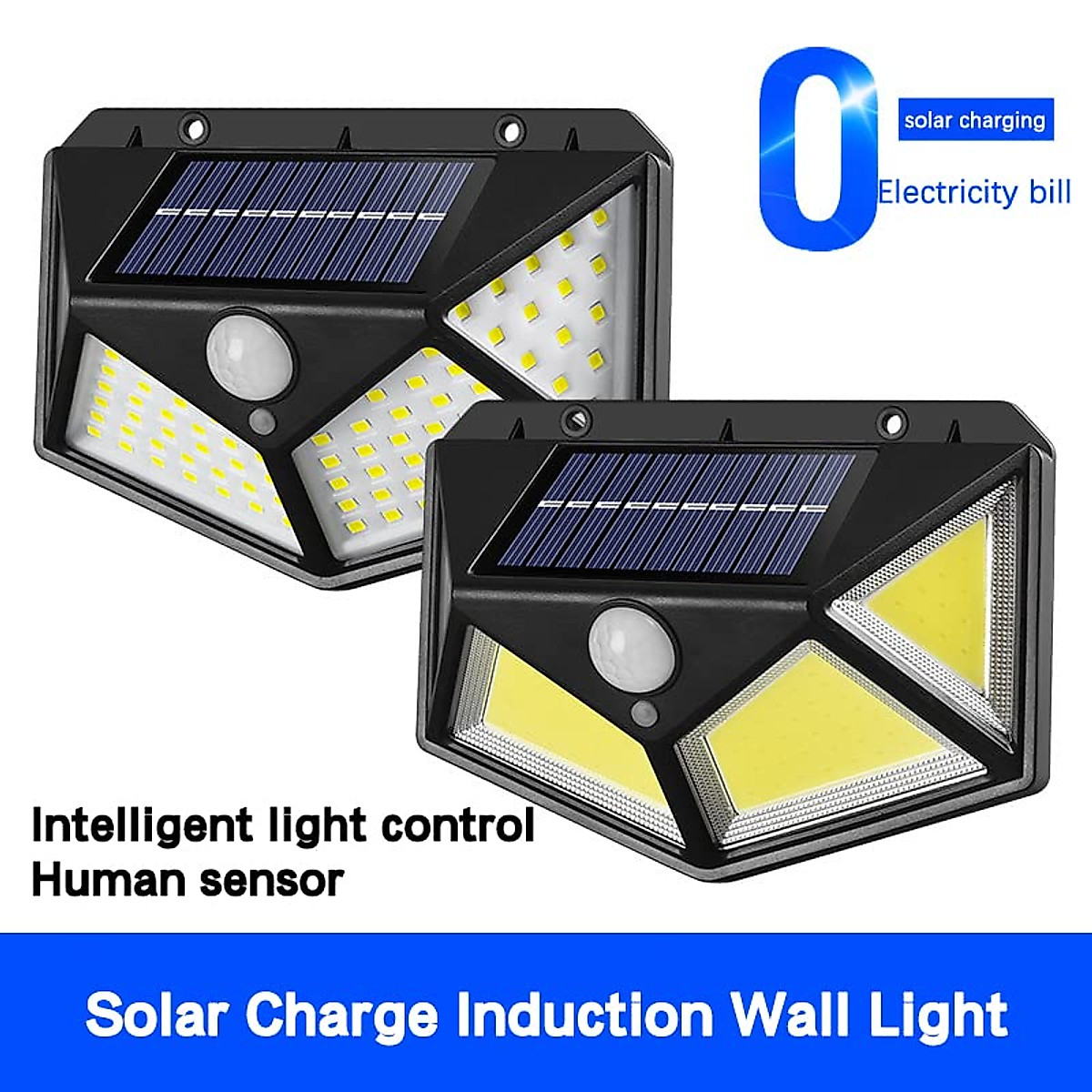 TEDATATA Solar Wall Lights 120 LED, 270°Wide Angle, IP65 Waterproof, Wireless Motion Sensor Wall Lights, for Front Door, Backyard, Steps, Garage, Garden, 4 Packs