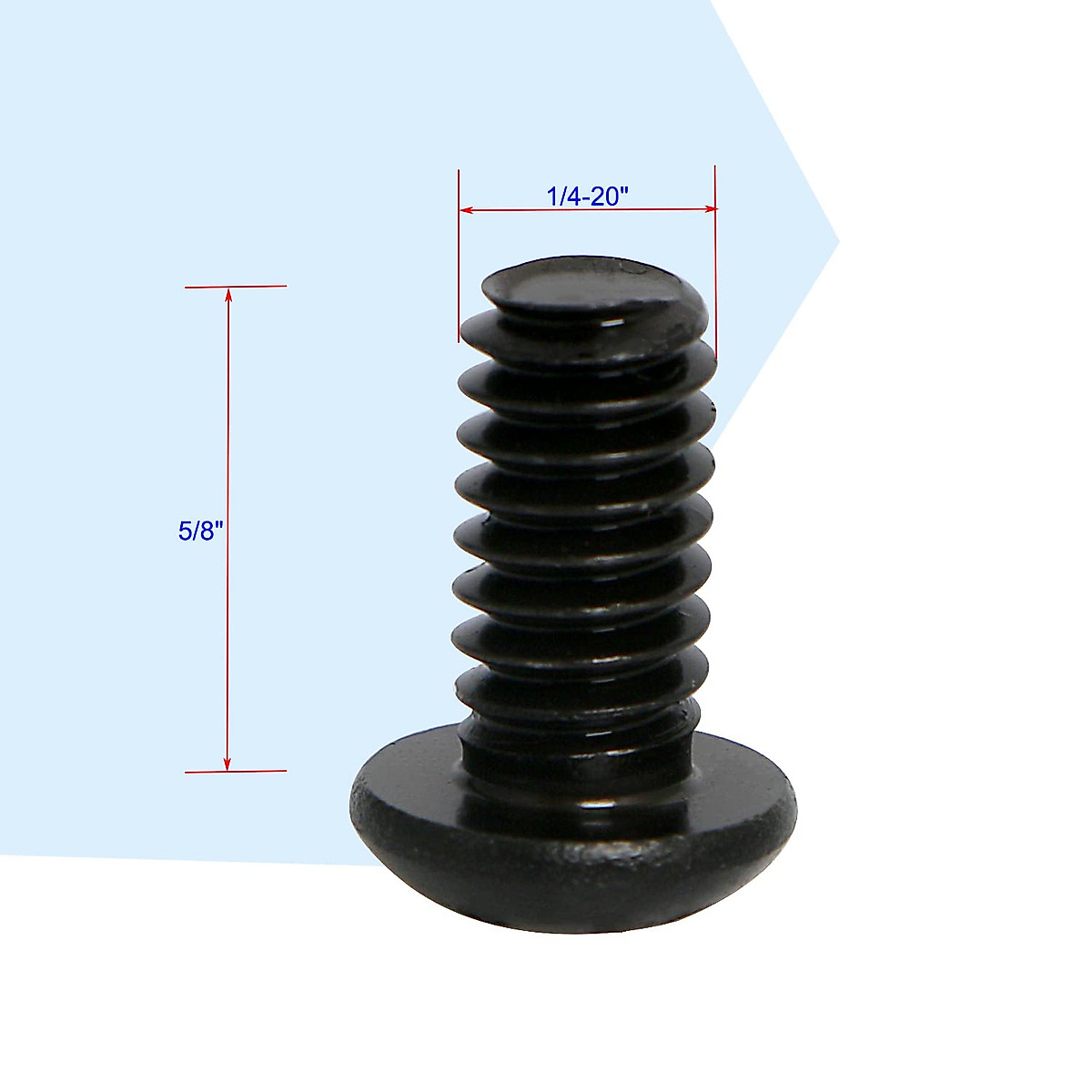 Aopin 1/4-20 x 5/8" Hex Socket Cap Screws, Button Head Socket Cap Screws, 10.9 Grade Alloy Steel, Black Oxide Finish, Fully Threaded, 50Pcs