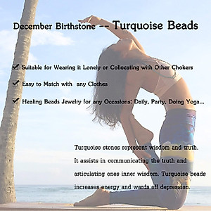 PEARLADA Boho Turquoise Necklace Long Beaded Necklace Strand Handmade Knotted Jewelry for Women Fashion Beads Endless Necklace