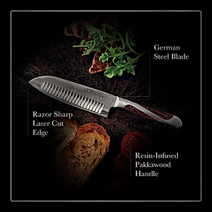 Hammer Stahl 4.5 Inch Japanese Style Santoku Knife High Carbon Stainless Steel Kitchen Knife | Razor Sharp Multipurpose Chopping Knife for Meat, Vegetable & Fruit with Ergonomic Handle & Gift Box