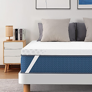 iHomy 3 Inch Memory Foam Mattress Topper Cooling Gel Infused Queen Mattress Toppers with Removable Breathable Cover 2-Layer Design (Queen, 3 Inch (Upgrade 2 in 1))