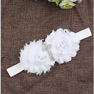 Bloomposh 3pcs Baby Girl Headbands Hairbands Hair Bows Hair Accessories for Newborn Infant Toddlers Kids (White)