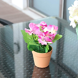 Garneck Faux Plants Artificial Plants Orchid Pots Outdoor Decor Outdoor Plants Flower Pots Potted Flowers Artificial Orchid Potted Plants Office Purple Artificial Flower Mini