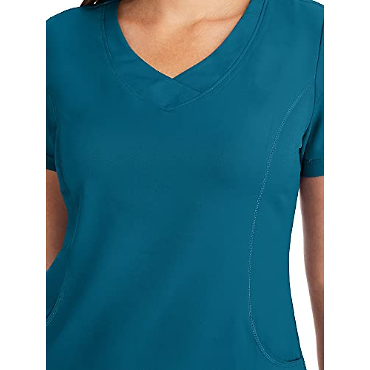Healing Hands 4 Pocket Women Scrub Top V-Neck HH360 2264 Sloan Scrubs for Women Stretch Fabric Caribbean L