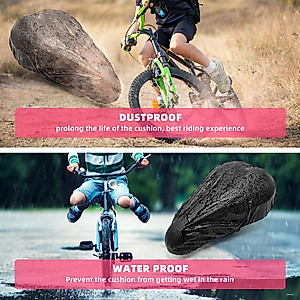 ANZOME Kids Bike Seat Cushion Cover, 9"x6" Memory Foam Child Bike Seat Cover Extra Soft Small Bicycle Saddle Pad, Kids Bicycle Seat Cover with Water&Dust Resistant Cover