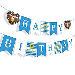 DodelyGz Oktoberfest Birthday banner,German Oktoberfest Theme Birthday Party Decoration Beer Festival Birthday Party Accessory